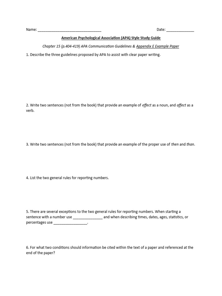 APA Study Guide | PDF | Career & Growth | Business