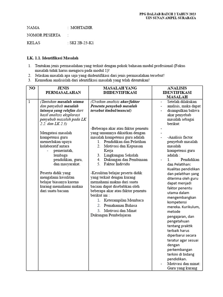 Form PBL PJBL Hari Ketiga | PDF | Karier & Perkembangan