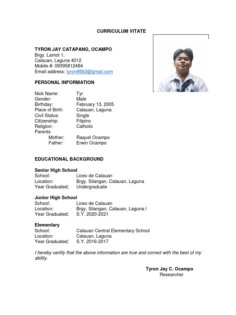 2 Final To Print CV Time Management | PDF | Social Institutions