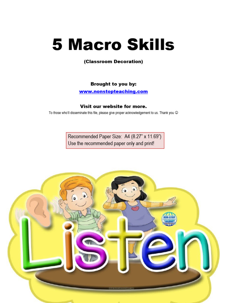 5 Macro Skills (A4) | PDF
