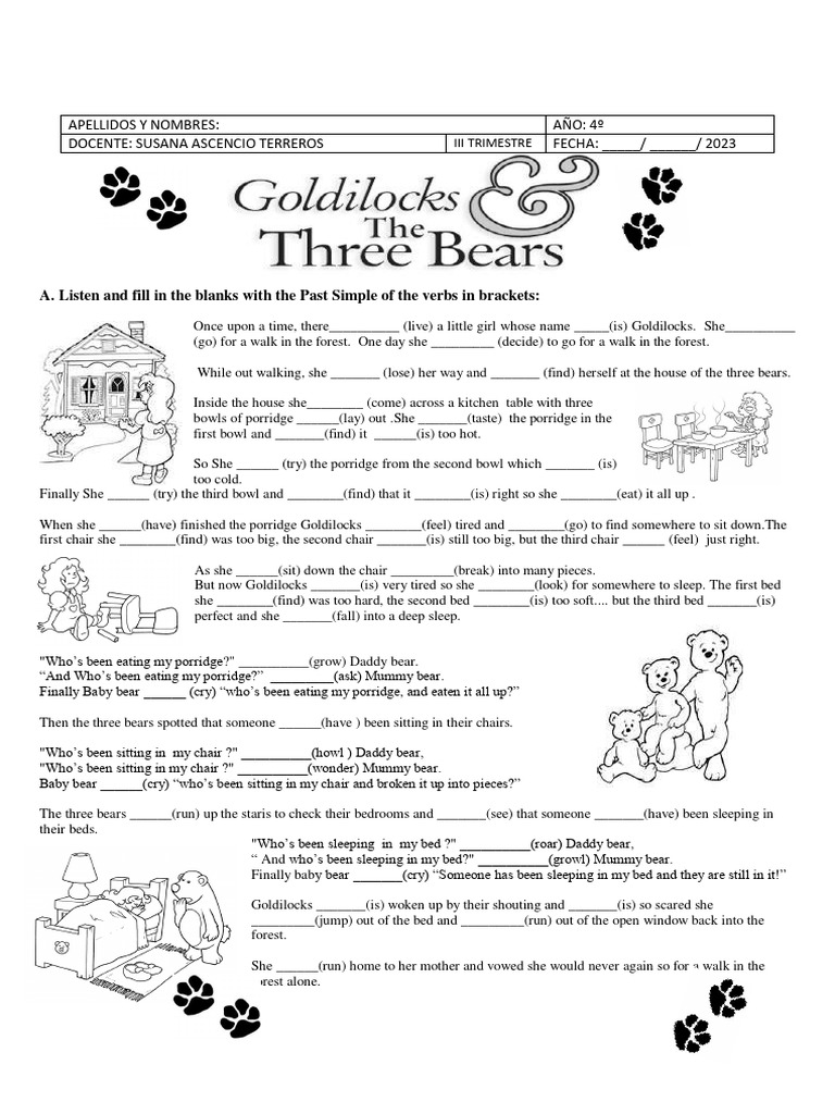 Goldilocks and The Three Bears | PDF | Goldilocks And The Three Bears