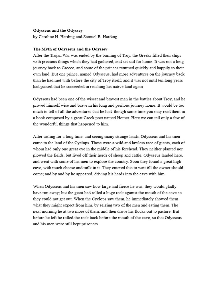 Odysseus and The Odyssey | PDF | Odysseus | Odyssey