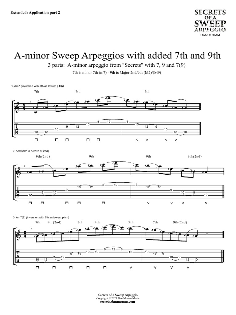 EA2 Secrets Application Am7 Am9 Am7 (9) Arps | PDF | Notation | Musical ...