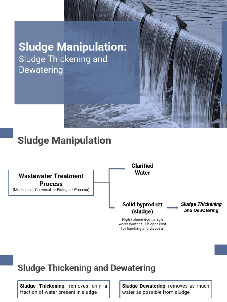 Sludge Thickening and Dewatering Methods | PDF | Water | Applied And ...
