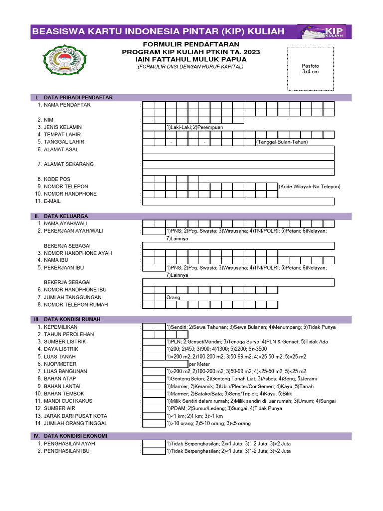 Formulir KIP | PDF