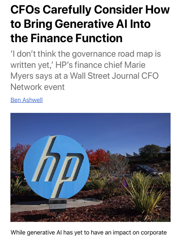 CFOs Carefully Consider How To Bring Generative AI Into The Finance ... CFOs Carefully Consider How To Bring Generative AI Into The Finance ...