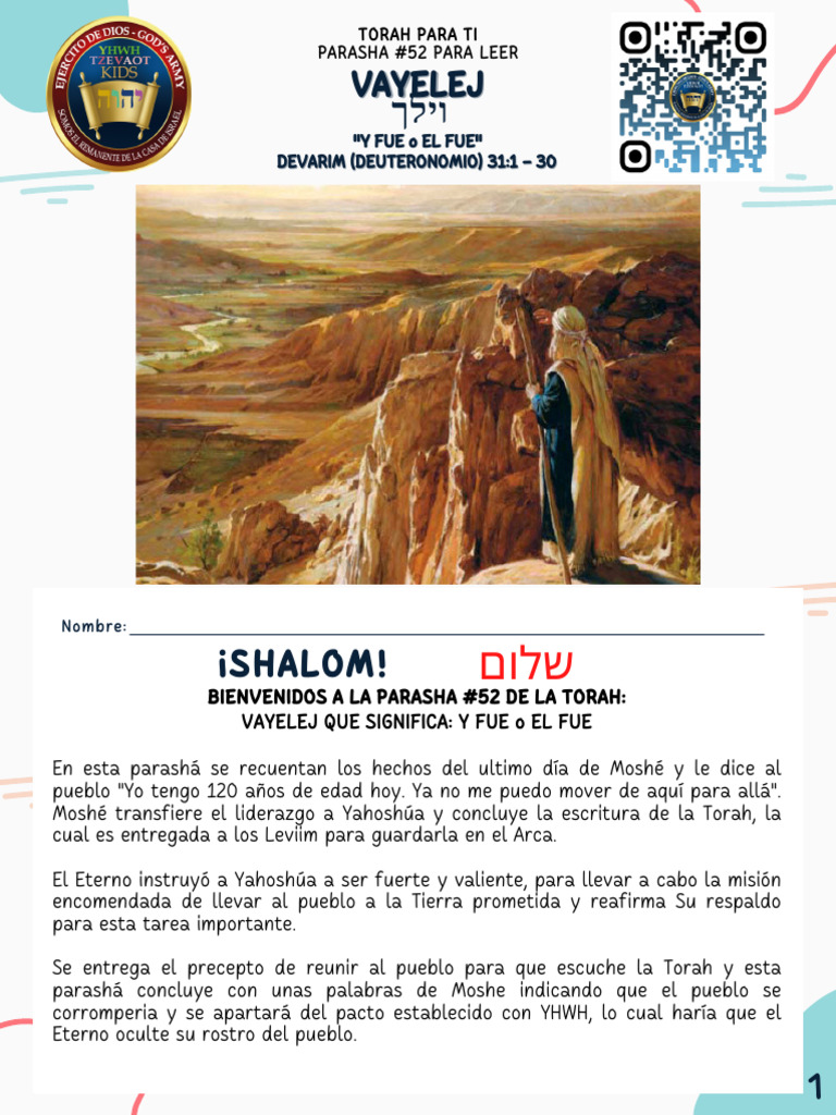 Parasha 52 Vayelej Leer 5783 | PDF | Libro de Deuteronomio | Contenido bíblico