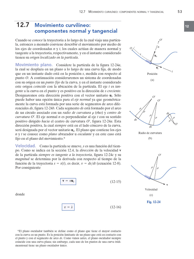 Cinematica-Componetes Normal y Tangencial | PDF | Aceleración | Velocidad
