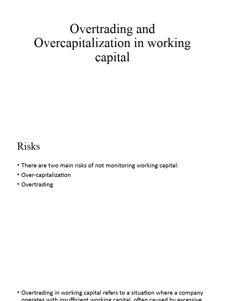 Overtrading Overcapitalization-Final | PDF | Financial Capital | Equity ...