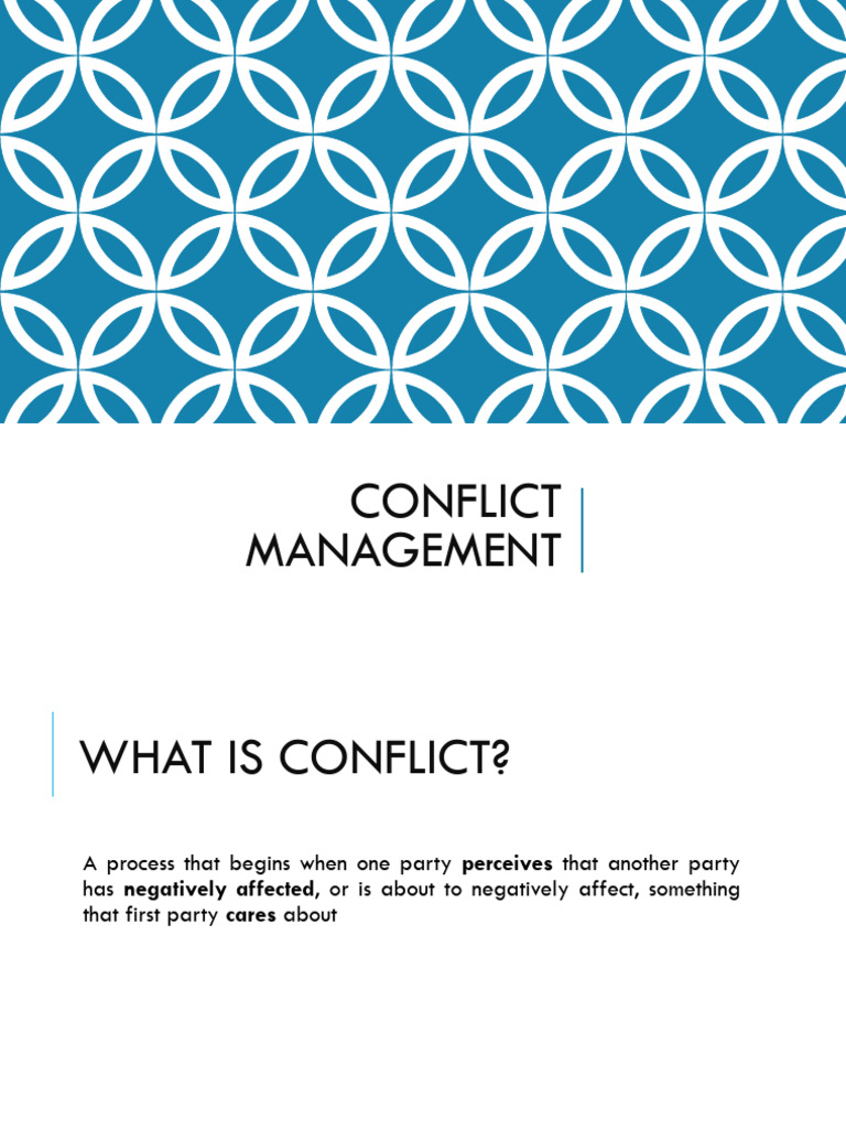 Conflict Management | PDF | Psychology | Psychological Concepts