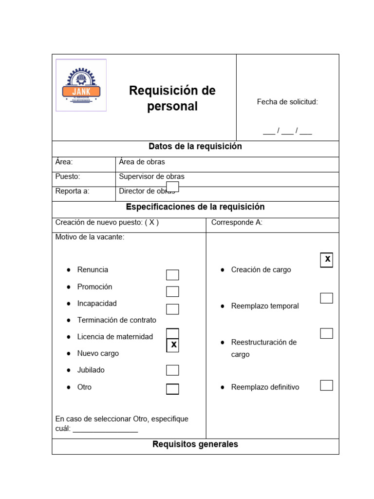 Requisición de Personal | PDF