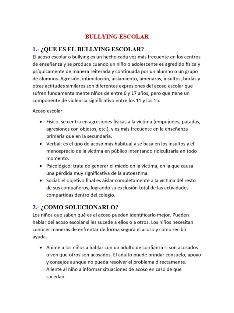 Estrategias contra el Bullying Escolar | PDF | Psicología Social | Agresión