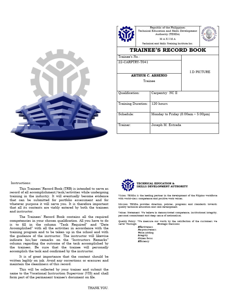Trainees Record Book | PDF | Information | Communication