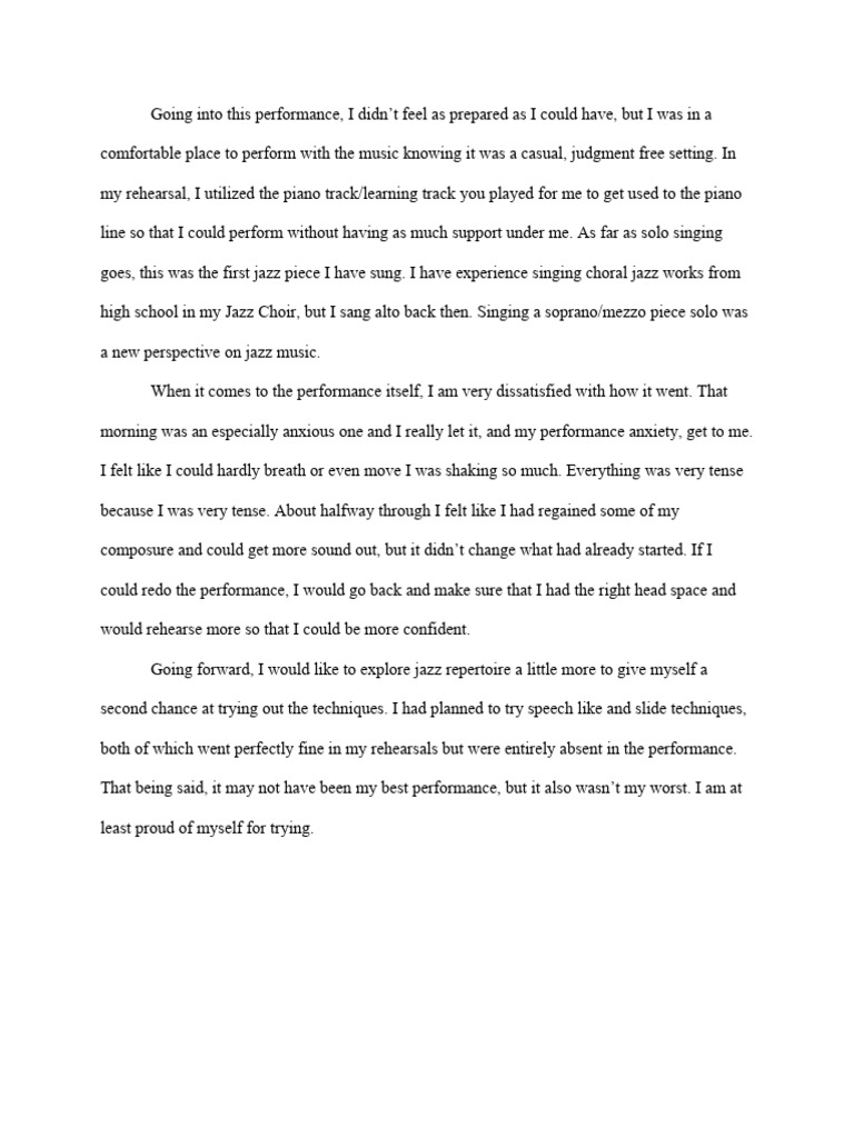 Performance Reflection | PDF