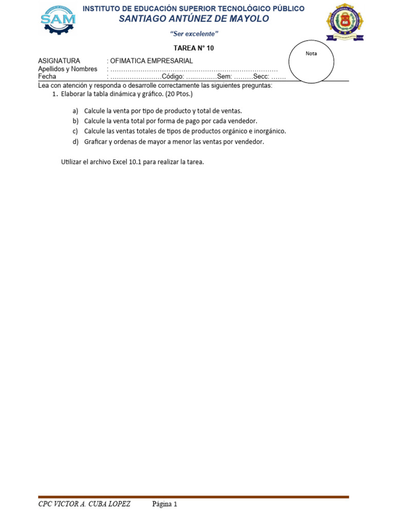 TAREA 10 - Ofimatica Empresarial | PDF