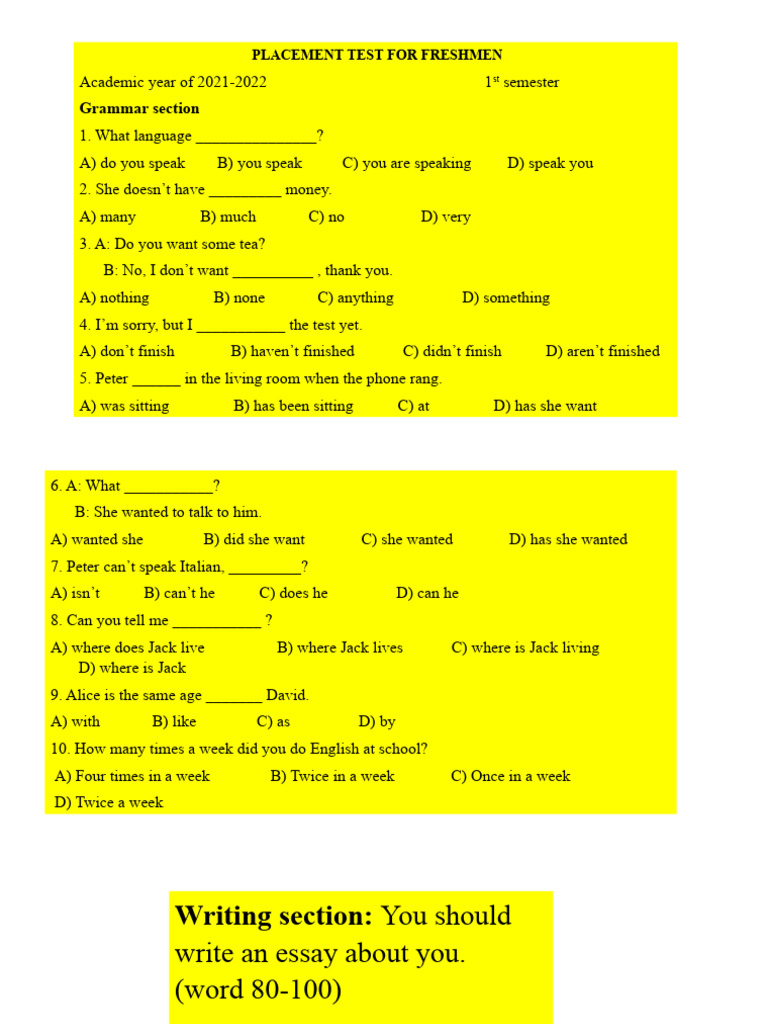 Proficiency Test 2023 Sem1 | PDF Proficiency Test 2023 Sem1 | PDF