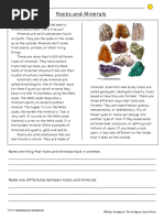 Rocks & Minerals - Unit Test (Answer Key) | PDF | Rock (Geology ...