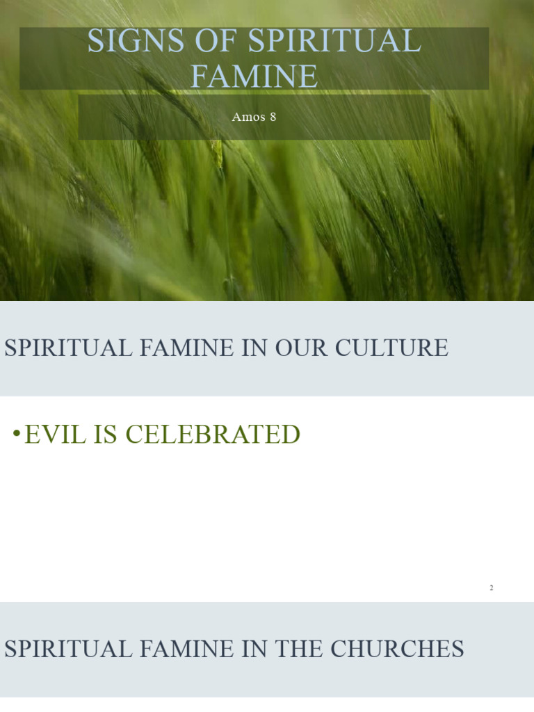 Signs of Spiritual Famine | PDF