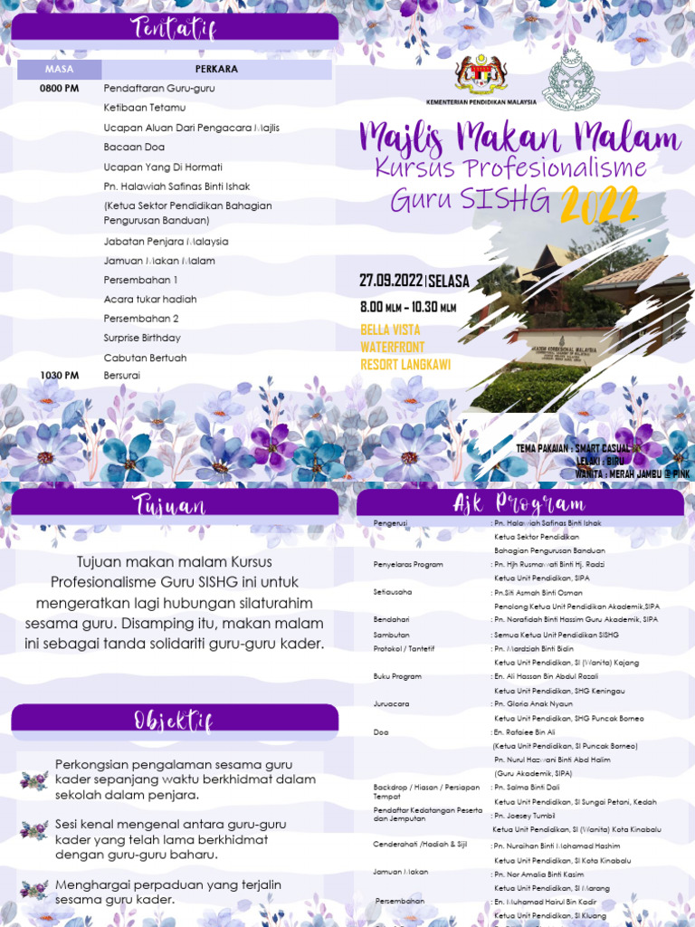 Template buku program makan malam langkawi final | PDF