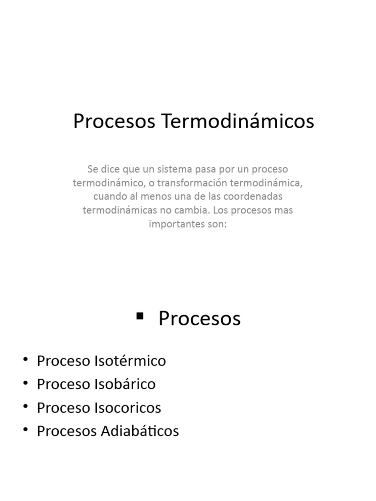 Procesos Termodinámicos | Descargar gratis PDF | Calor | Gases
