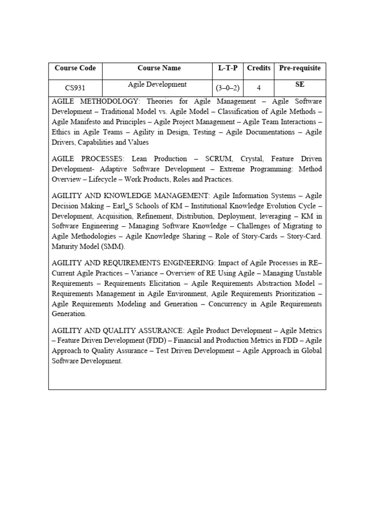 M.tech CSE First Sem Syllabus Cloud Computing | PDF | Cloud Computing | Agile Software Development