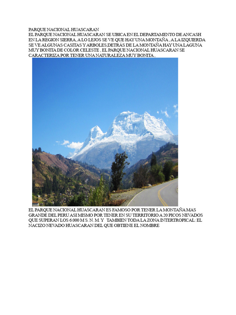 Parque Nacional Huascaran | PDF