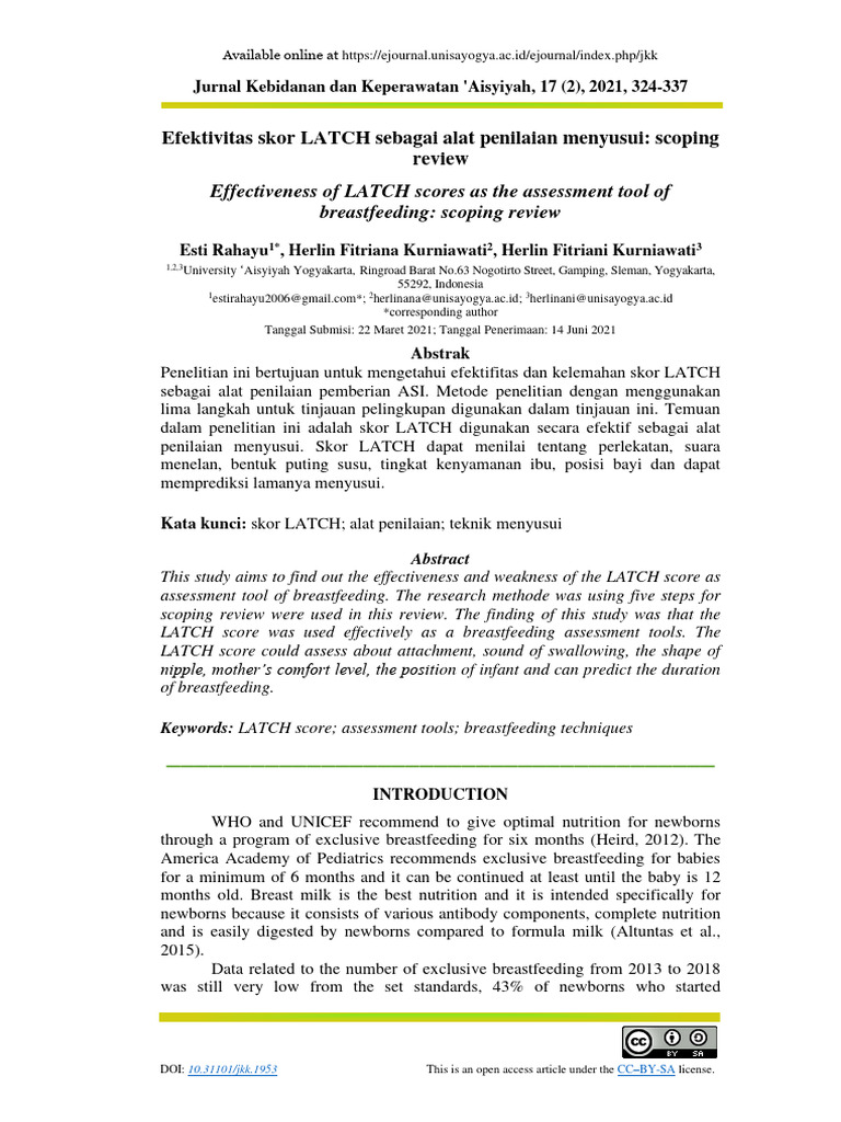 PENILAIAN MENYUSI DENGAN SKOR LATCH | PDF | Breastfeeding | Breast Milk