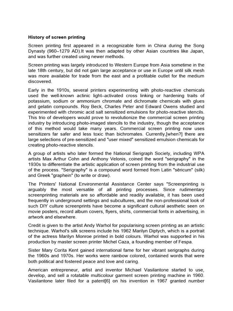 Report Screen Printing | PDF | Graphic Design | Printing