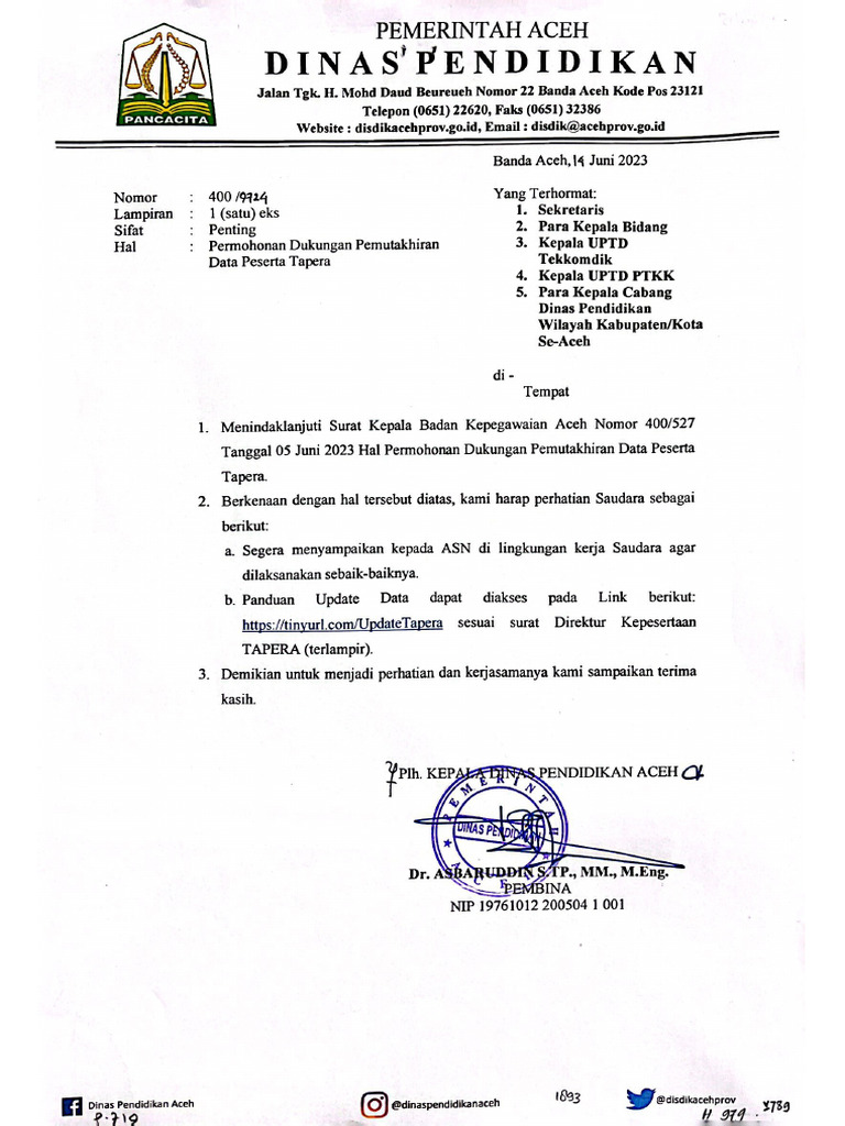 Surat Tapera 2022 | PDF