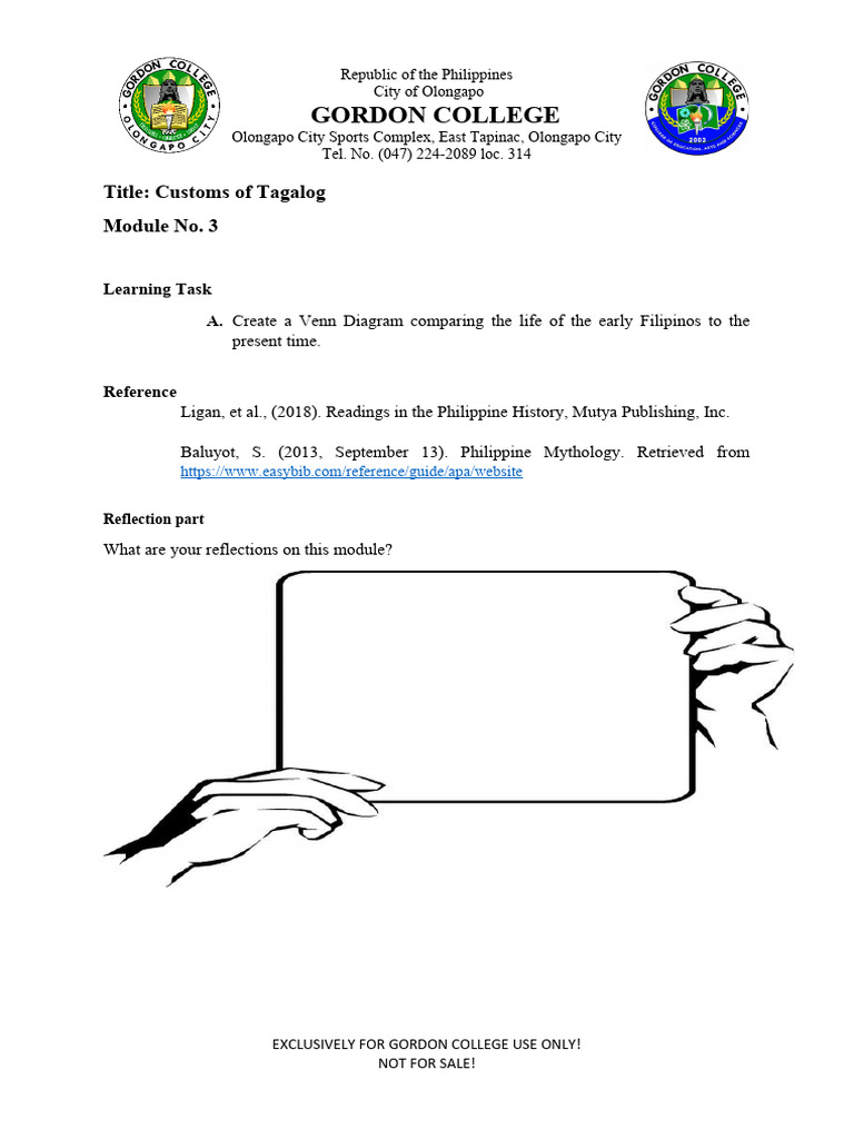 Tagalog Customs and Art Modules Guide | PDF | Travel | Foreign Language ...