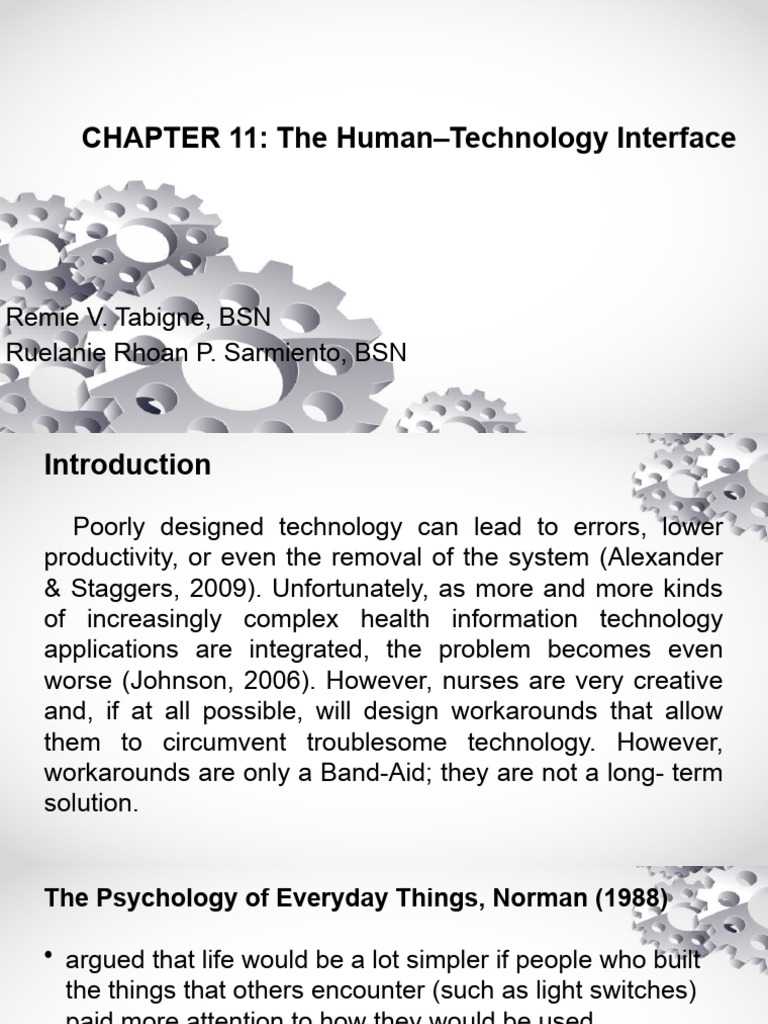 Chapter 11 The Human Technology Interface | PDF | Usability | Cognitive Science
