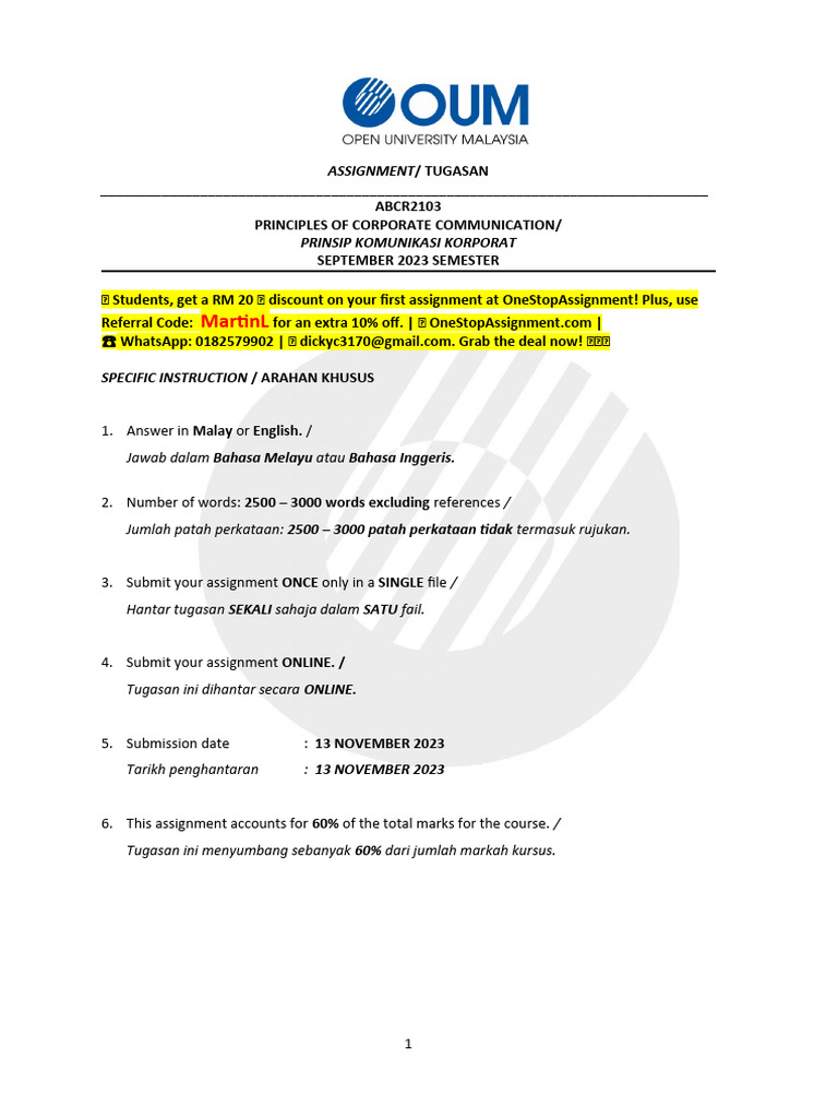 ABCR2103 Corporate Communication | PDF | Reputation | Communication