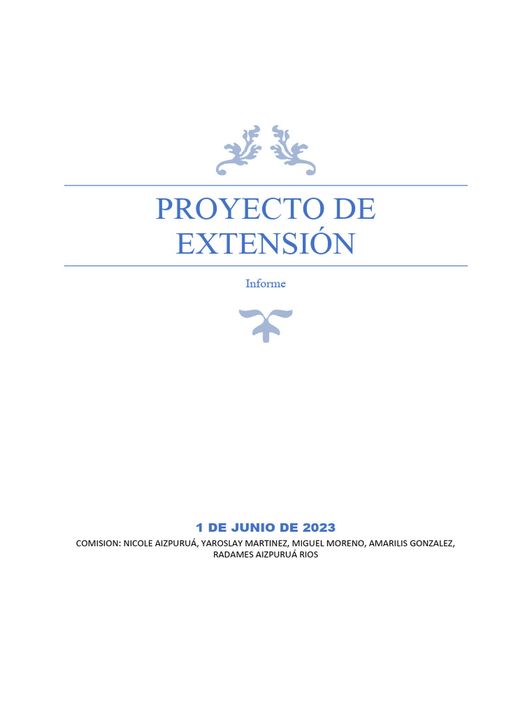 Informe de Proyecto de Extension | PDF