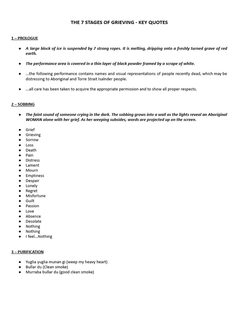 The Seven Stages of Grieving - QUOTES | PDF | Grief