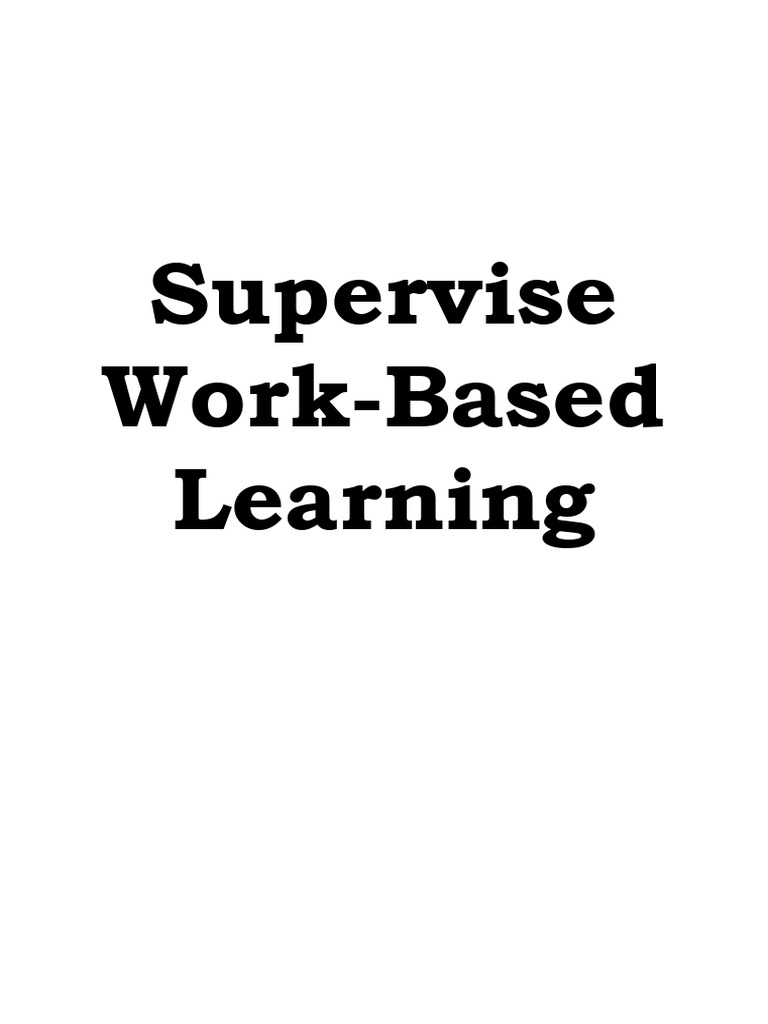 Supervise Work Based Learning Pdf Computer Network Occupational