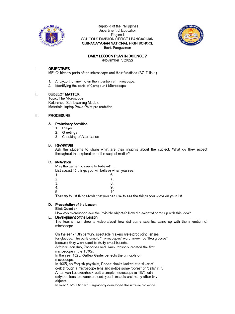DLL Science 7 Week 1 Q1 | PDF | Mixture | Chemical Substances