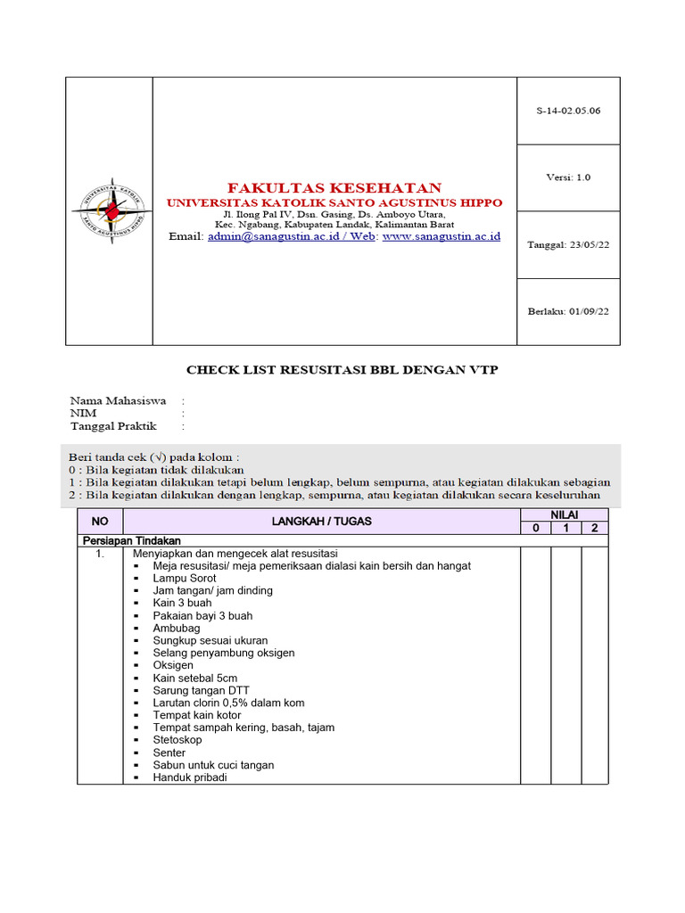 Ceklis Resusitasi | PDF | Kesehatan Holistik
