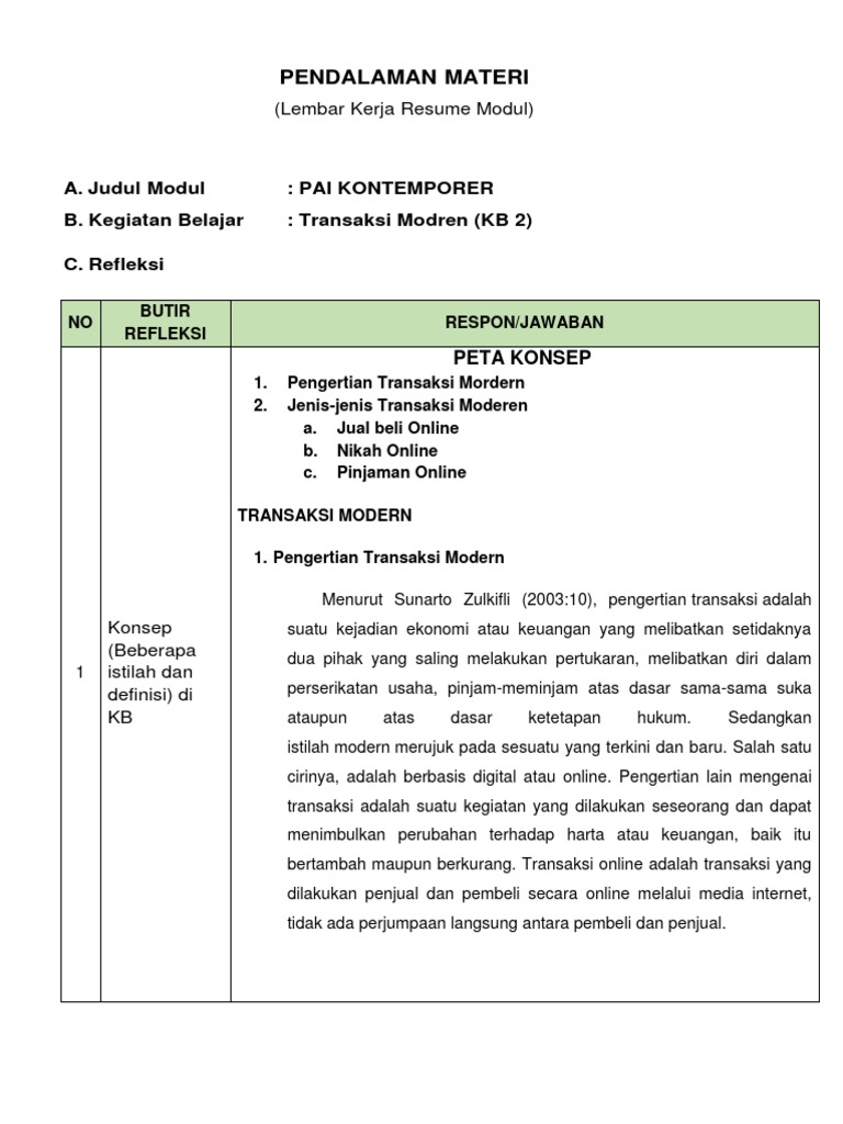 KB 2 Resume Pai Kontemporer | PDF