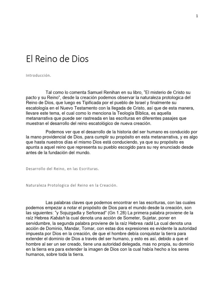 El Reino de Dios | PDF | Jesús | Adán