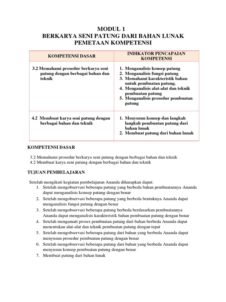 Modul Seni Rupa Kelas 9 Semester 1 | PDF