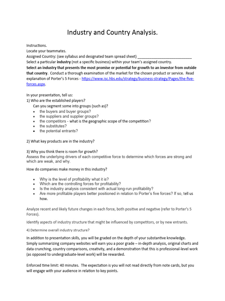 Assignment Industry and Country Analysis Rev | PDF | Microsoft Power ...