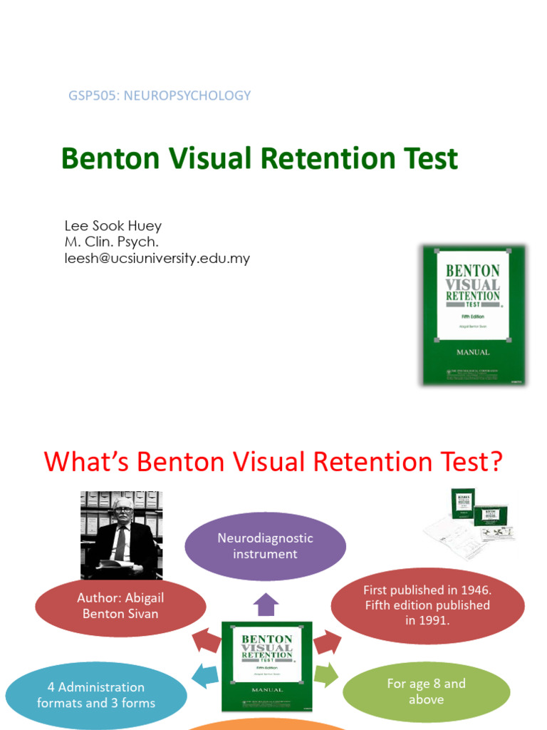 Benton Visual Retention Test Overview | PDF | Parietal Lobe | Occipital ...
