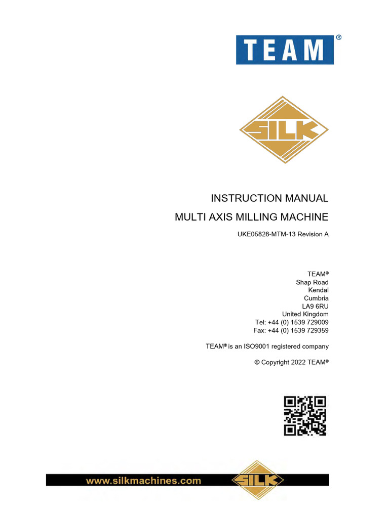 Operating Manual FAM Multi Axis Milling Machine | PDF | Screw | Bearing ...