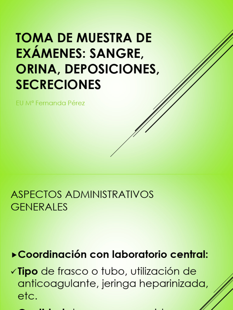 Toma de Muestra de Exã¡menes | PDF | Heces | Diarrea