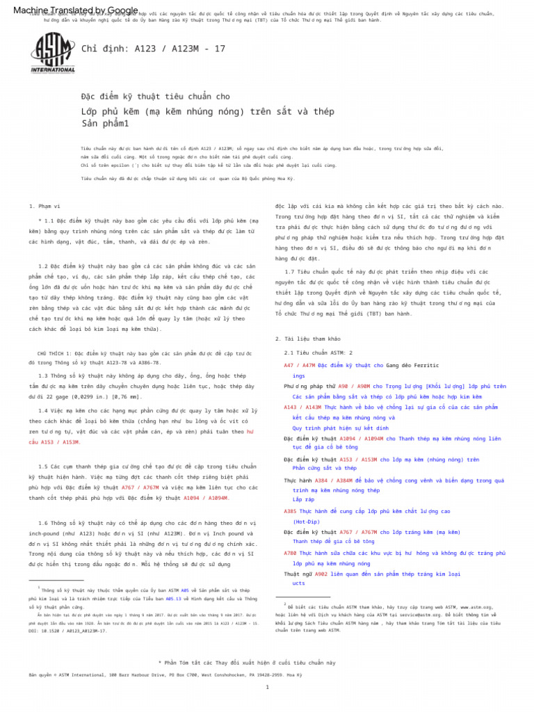 Astm-A123-A123m-17 (Translated) | PDF