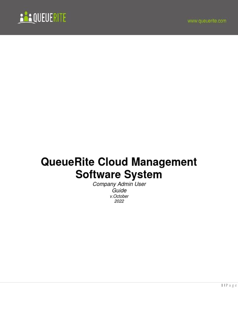 QueueRite Cloud Admin User Guide | PDF | Computing | Software