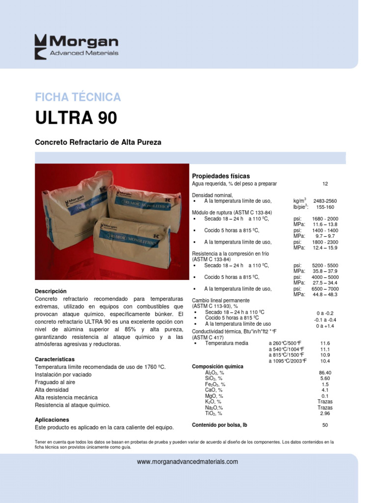 Ficha Técnica Ultra 90 | PDF | Termodinámica | Química Física
