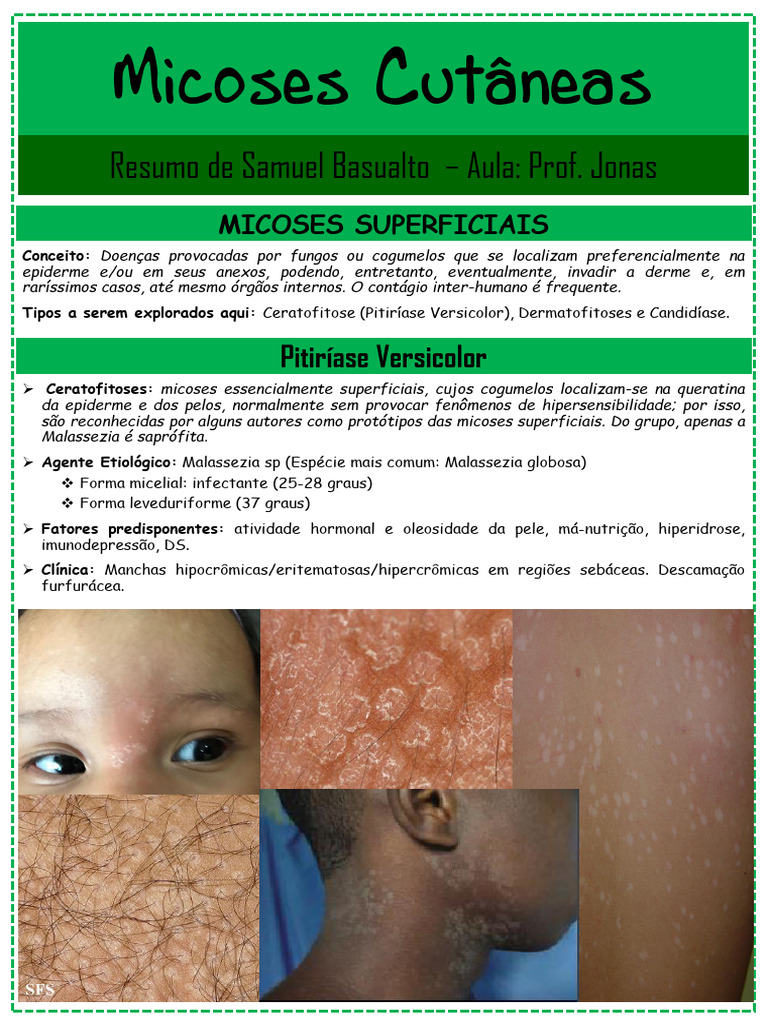 Micoses Cutâneas | PDF | Candidíase | Ciências da Saúde
