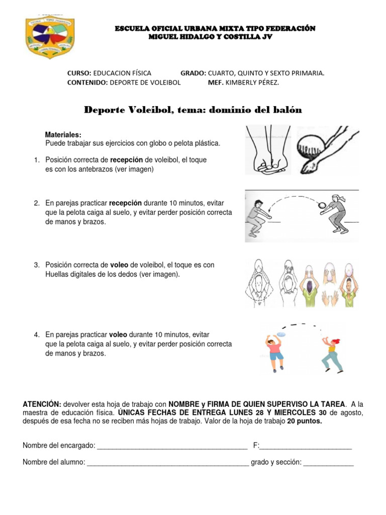 Hoja de Trabajo. Educación Física 2... | PDF