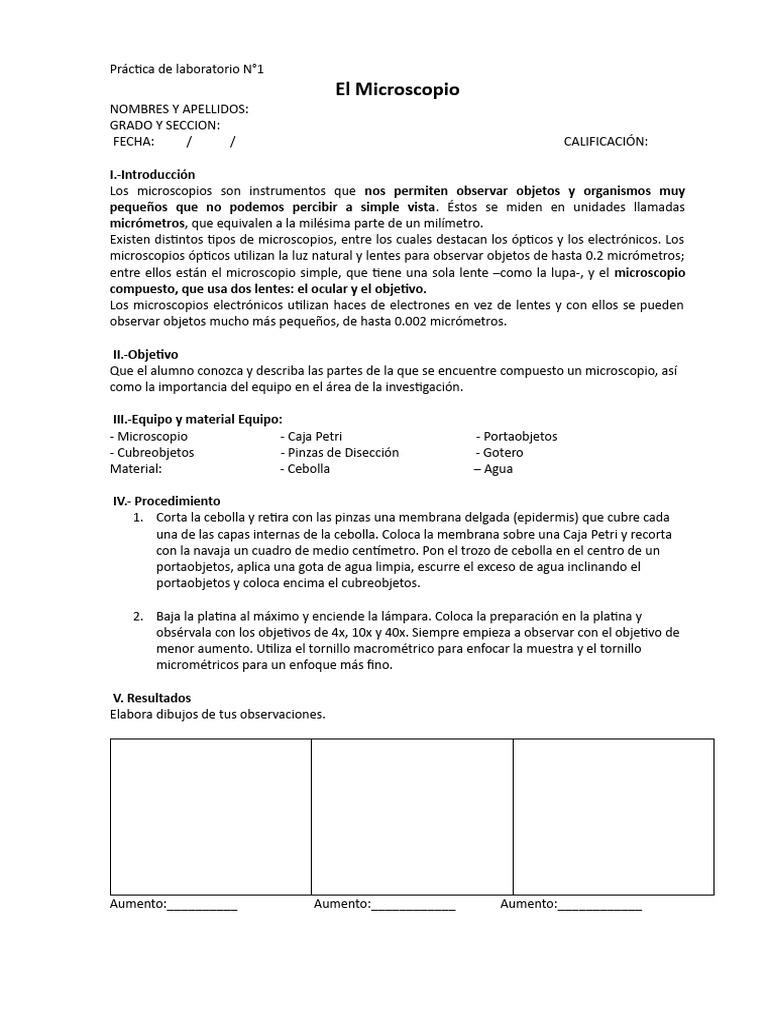 Ficha de Aprendizaje N 6 El Microscopio | PDF | Microscopio | Óptica